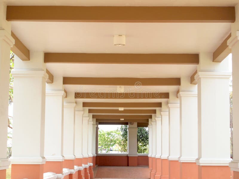 Pillars in a pathway stock photo. Image of pillar, classical - 141776442