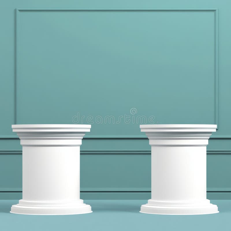 Pillars with a Pattern on the Wall. 3d Vector Illustration Stock ...