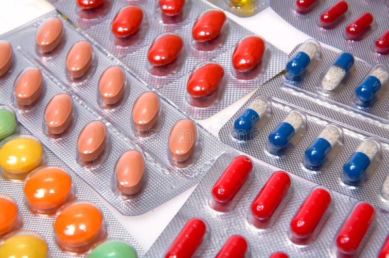 Bolle Delle Pillole Mediche Sopra Fondo Blu Come Concetto Dell ...