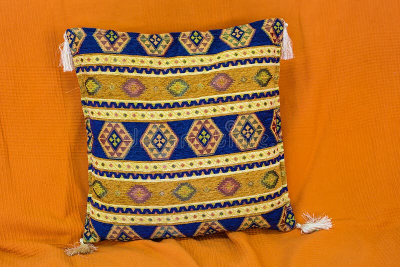 Pillow with Arabic pattern stock photo. Image of culture - 75548412