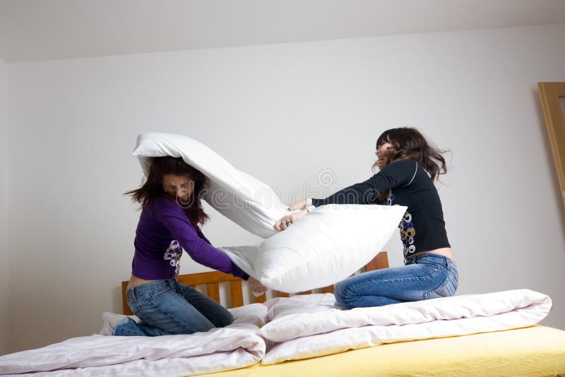 Pillow Fight Stock Images Image 7638384