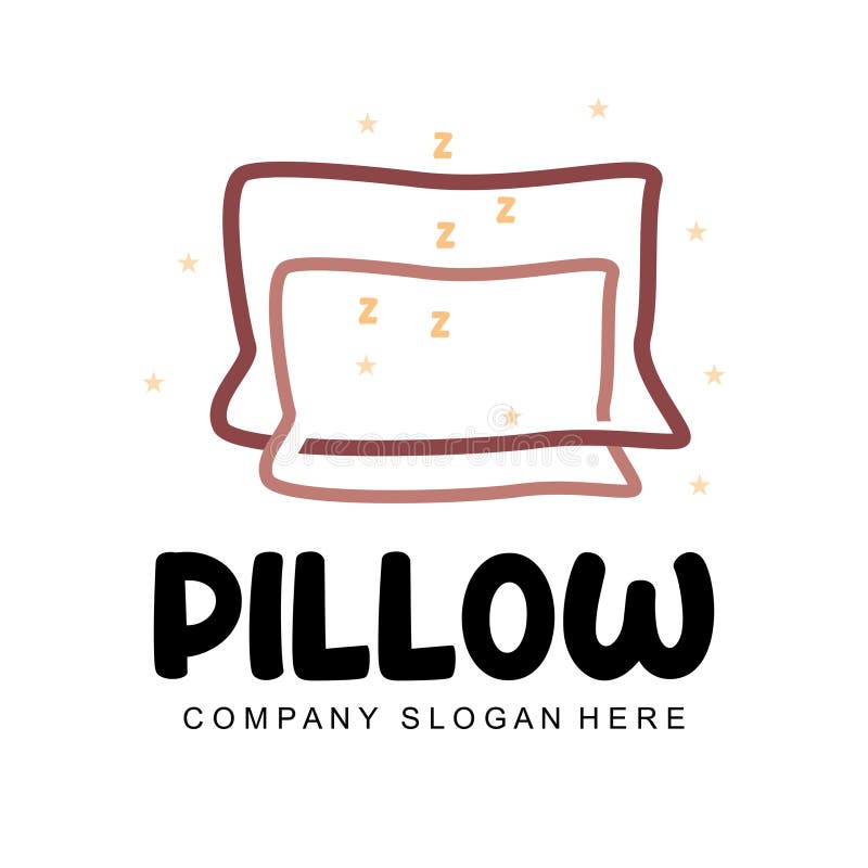 Pillow Logo, Bed Design, Dream and Sleeping Template Icon Vector Stock ...