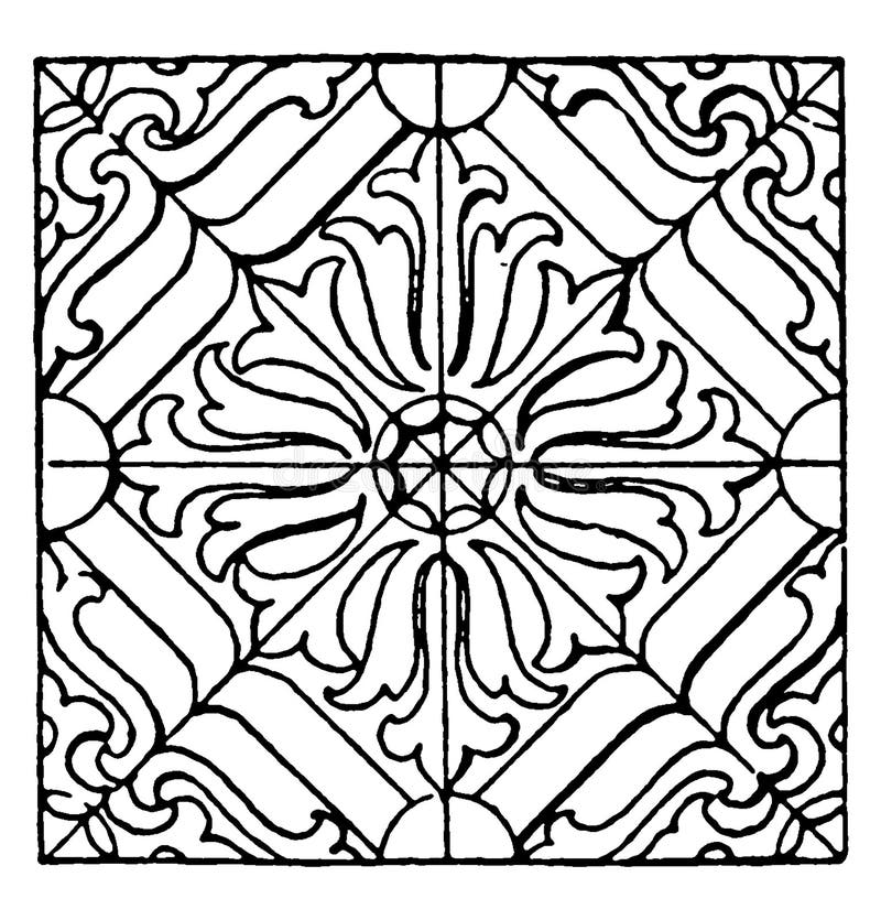 German Renaissance Pattern is a Net Design Filled, Vintage Engraving ...