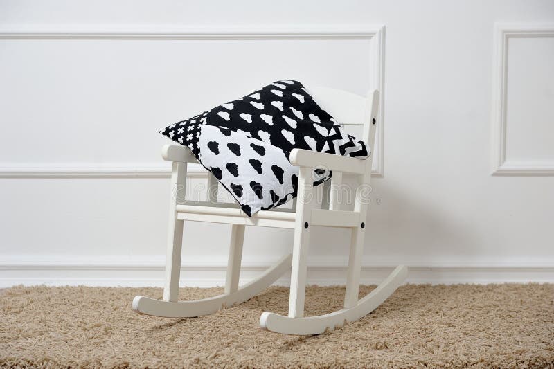 Pillow Rests on a Rocking Chair in the Children& X27;s Room Stock Image ...