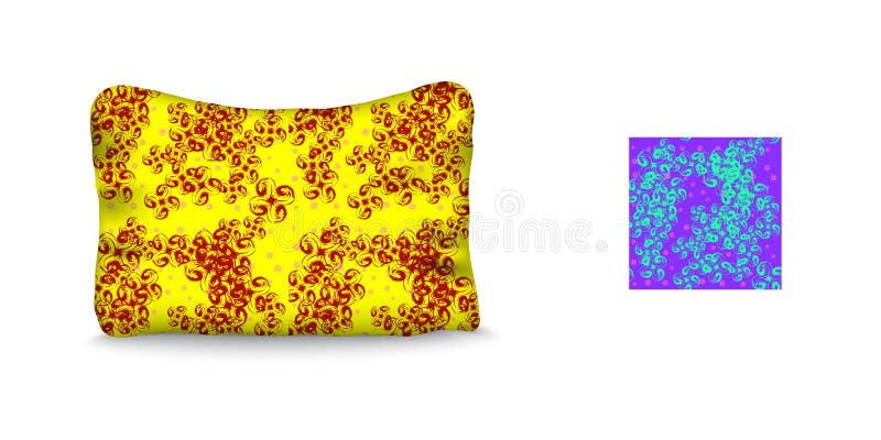 Pillow and Seamless Pattern Stock Illustration - Illustration of object ...