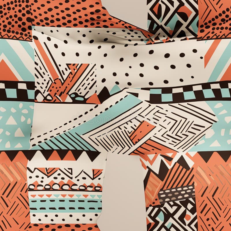 Pillow Seamless Pattern on White Background Stock Illustration ...