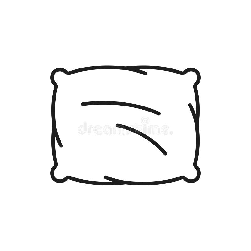 Pillow Soft Feather Cushion Isolate Thin Line Icon Stock Vector ...