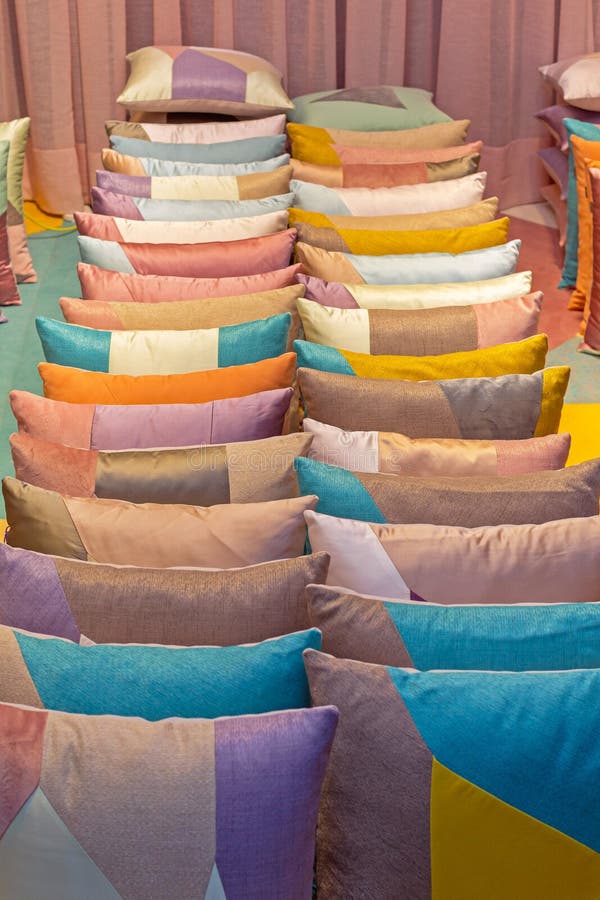 Pillows Collection stock image. Image of textile, soft - 205624207