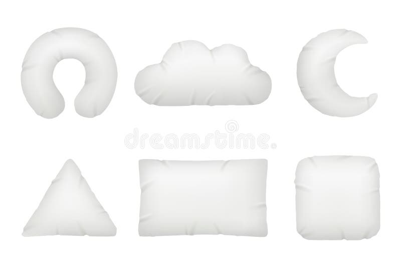 Pillows Different Shapes. Night Symbols for Relax and Comfortable Rest ...