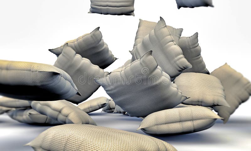 Pillows falling stock illustration. Illustration of feather - 30124282