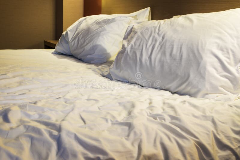 Concept of Preparing a Bed in a Hotel Room or at Home Stock Photo ...