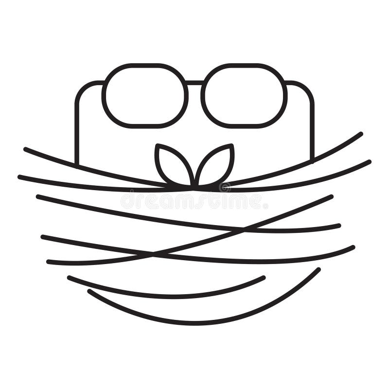 Pillows and Nest Vector Icon Design. Bed in Nest Flat Icon Stock Vector ...