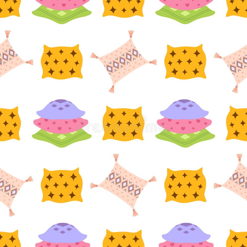 Pillows Pattern Soft Textile Stock Vector - Illustration of graphic ...