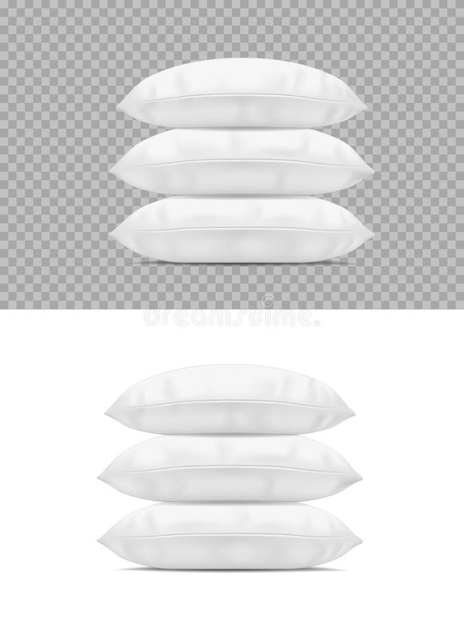 Stack Pillows Mockup Realistic Style Stock Illustrations 3 Stack Pillows Mockup Realistic