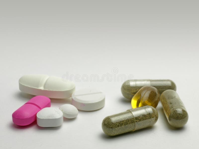 Pills on Chemical Structure Stock Photo - Image of care, science: 43356012