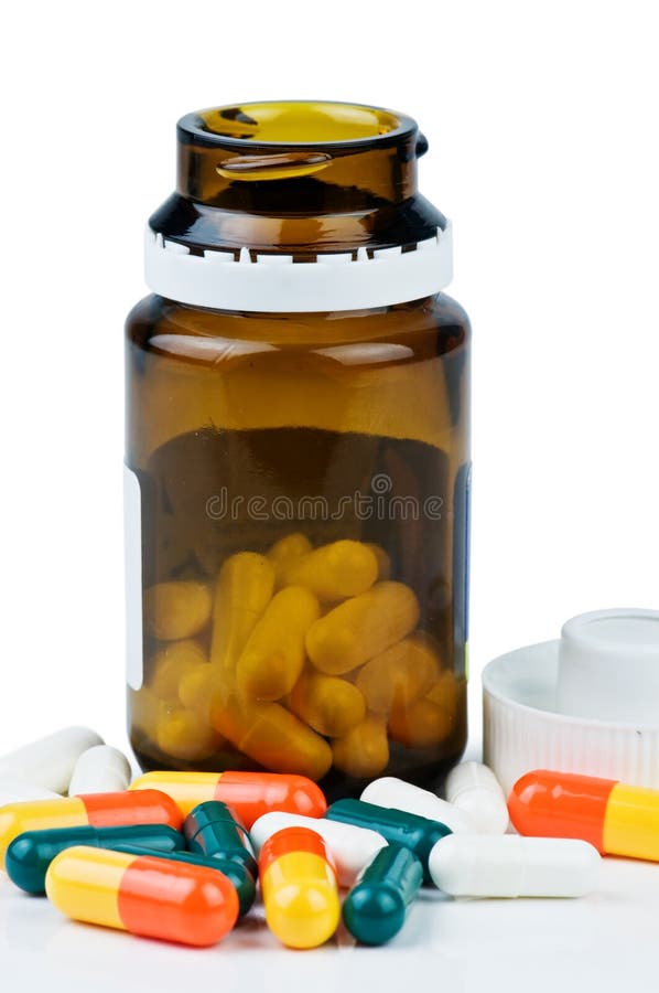 Bottle of pills stock photo. Image of medication, pharmacy - 7175652