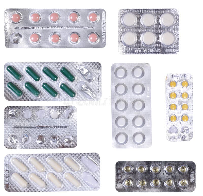 Pills in Blister Pack. Capsules and Tablets are Packaged in Blisters ...