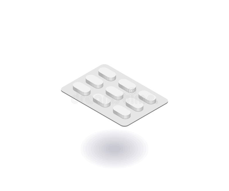 Pills Blister, Strip with Tablets Icon. Vector Illustration in Flat ...