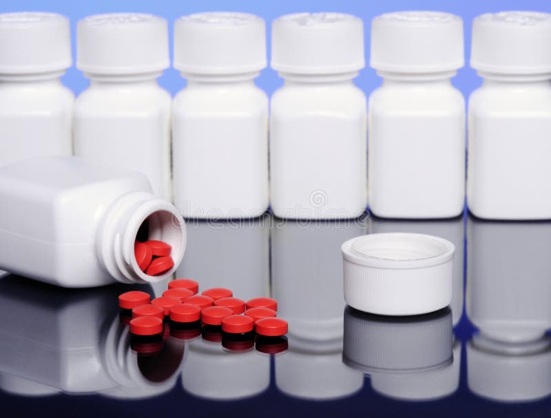 Pills and Bottles stock photo. Image of capsule, pouring - 10227328