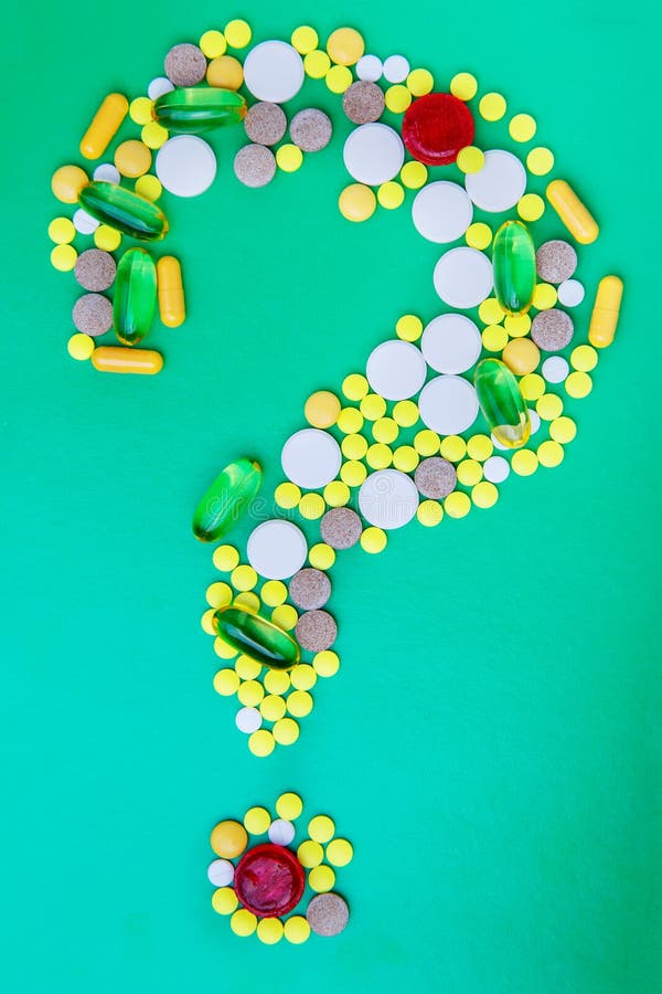 Pills and Capsules Forming a Question Mark Stock Image - Image of ...