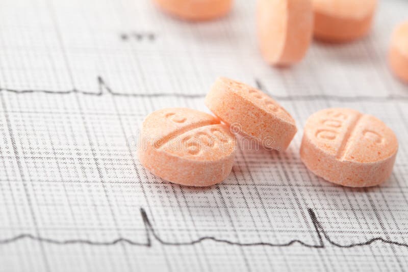 Pills on the cardiogram stock image. Image of medical - 14683517