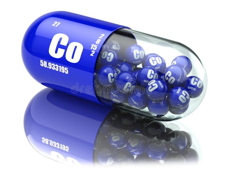 Pills with Cobalt Co Element Dietary Supplements. Vitamin Capsules ...