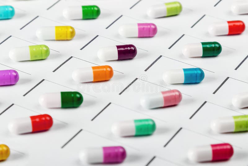 Pills of Different Colors on a Calendar Stock Image - Image of pill ...