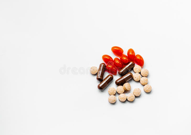 Pills of Different Colors and Composition Stock Photo - Image of ...