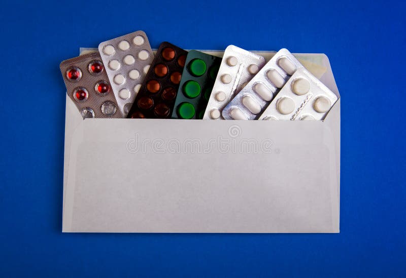 Envelope of pills used stock image. Image of feed, drugs - 21494341