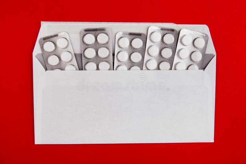 Pills in the Envelope stock image. Image of care, objects - 136500101