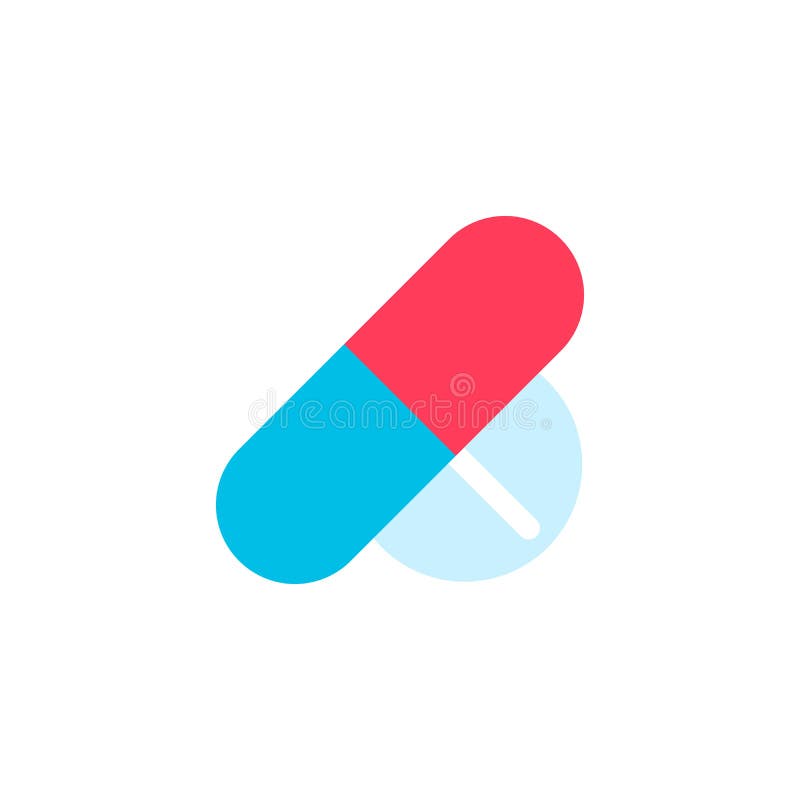 Pill flat outline icon stock vector. Illustration of medication - 131188546