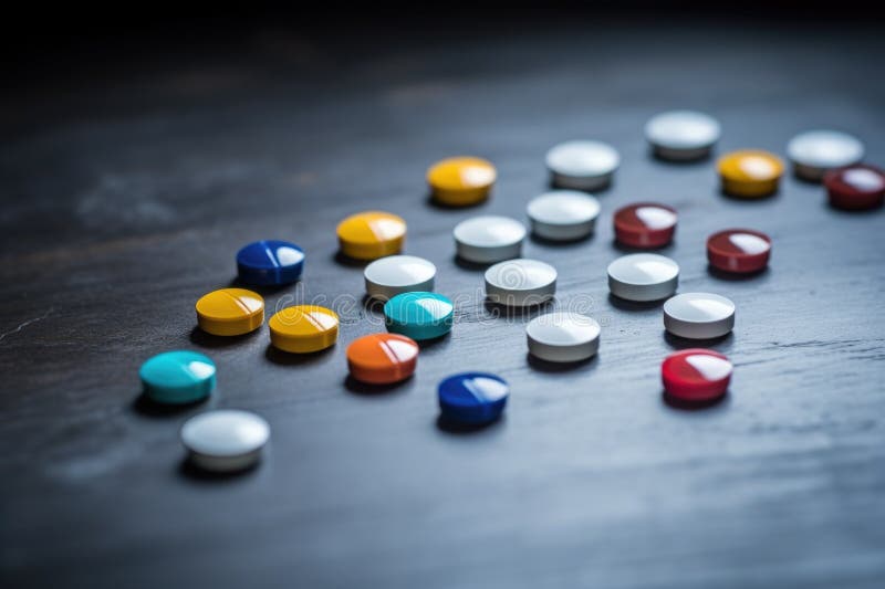 Pills Forming a Question Mark on a Flat Surface Stock Illustration ...