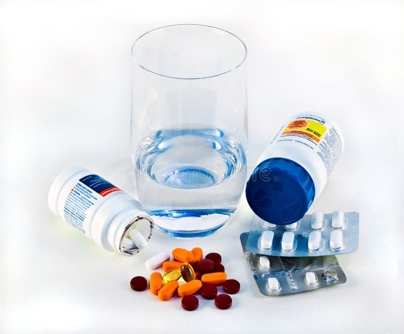 Pills And Glass Of Water Picture. Image: 4232116