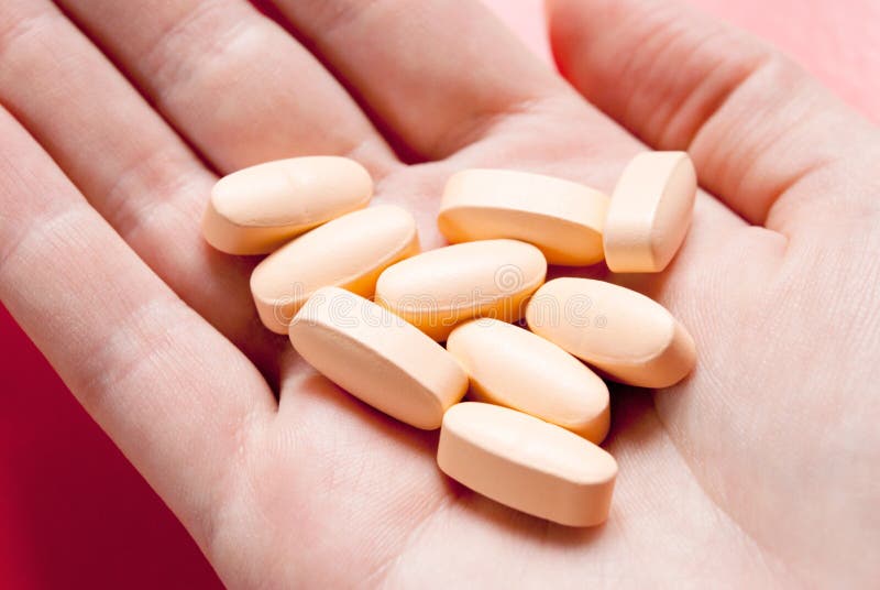 Pills in hand stock image. Image of pharmacy, health - 22260007