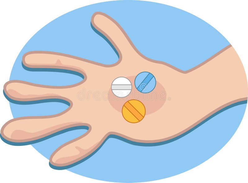 Pills in Hand stock vector. Illustration of medicine, body - 49563