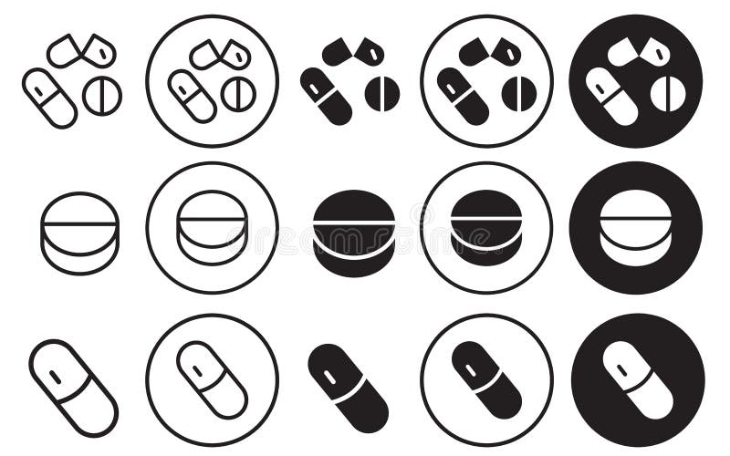 Pills Icon Vector Set Collection for Web Stock Illustration ... Pills Icon Vector Set Collection for Web Stock Illustration ...