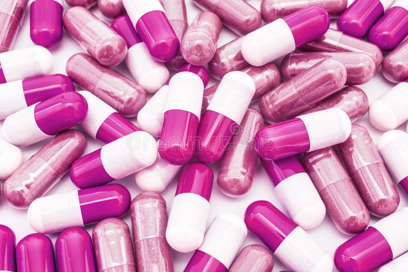 Purple Pills Isolated On White Stock Photo - Image of medication ...