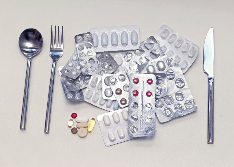 Pills for lunch stock photo. Image of medicine, pill - 69612682