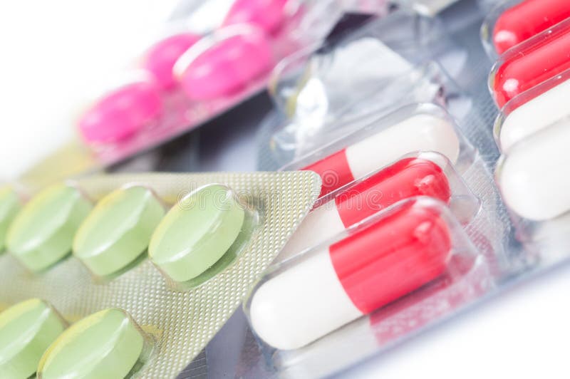 Pills of Many Shapes and Colors Stock Image - Image of capsule ...