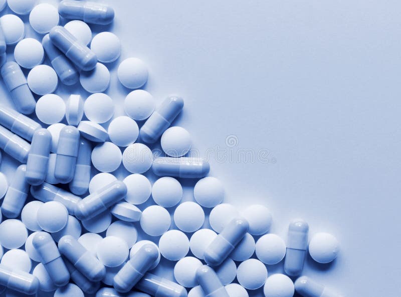Blue Pharmecutical Pill Background with Grid Stock Photo - Image of ...