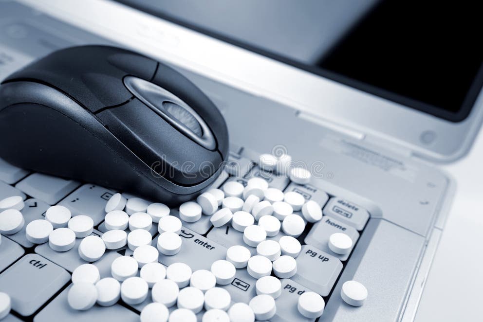 Pills and Mouse on Keyboard Stock Image - Image of medicines, keyboard ...