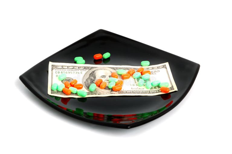 Pills and One Hundred Dollars Stock Photo - Image of bill, caplets: 6602758