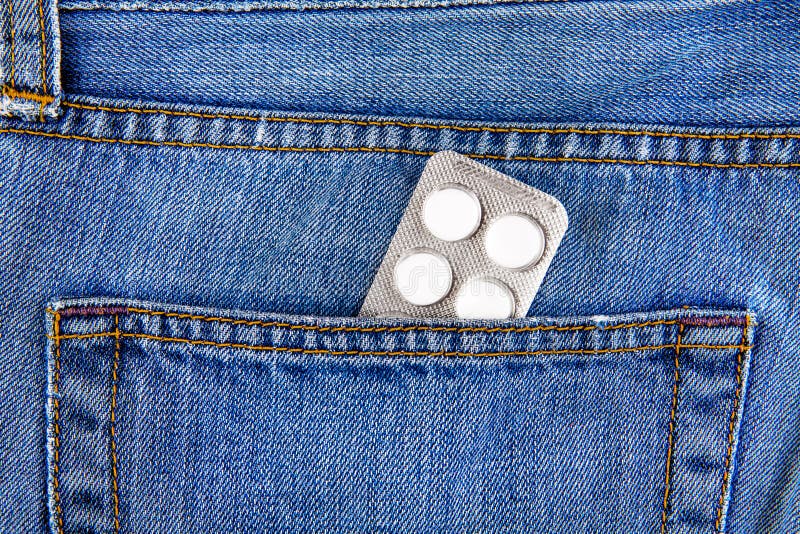 Pills in the Pocket stock photo. Image of face, blue - 184197514
