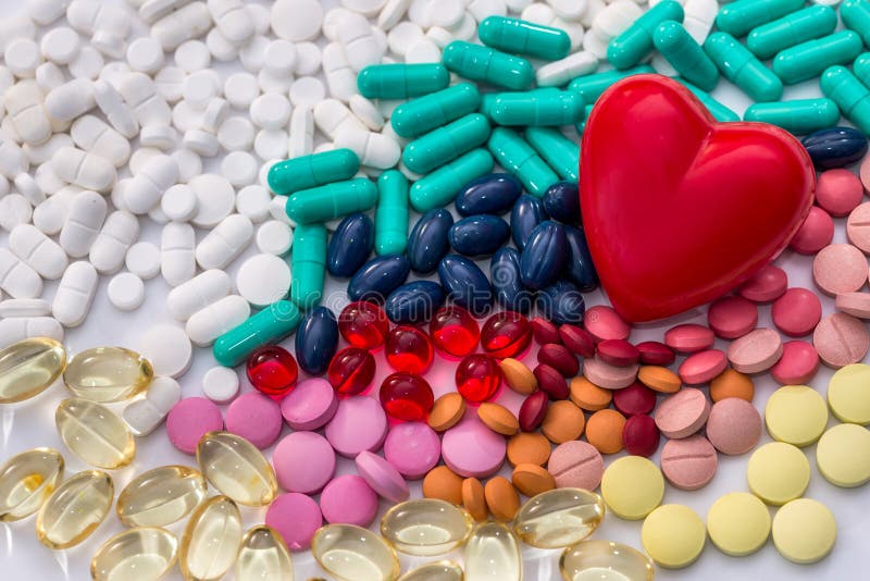 Rainbow Capsule of Drugs on Isolated White Stock Image - Image of ...