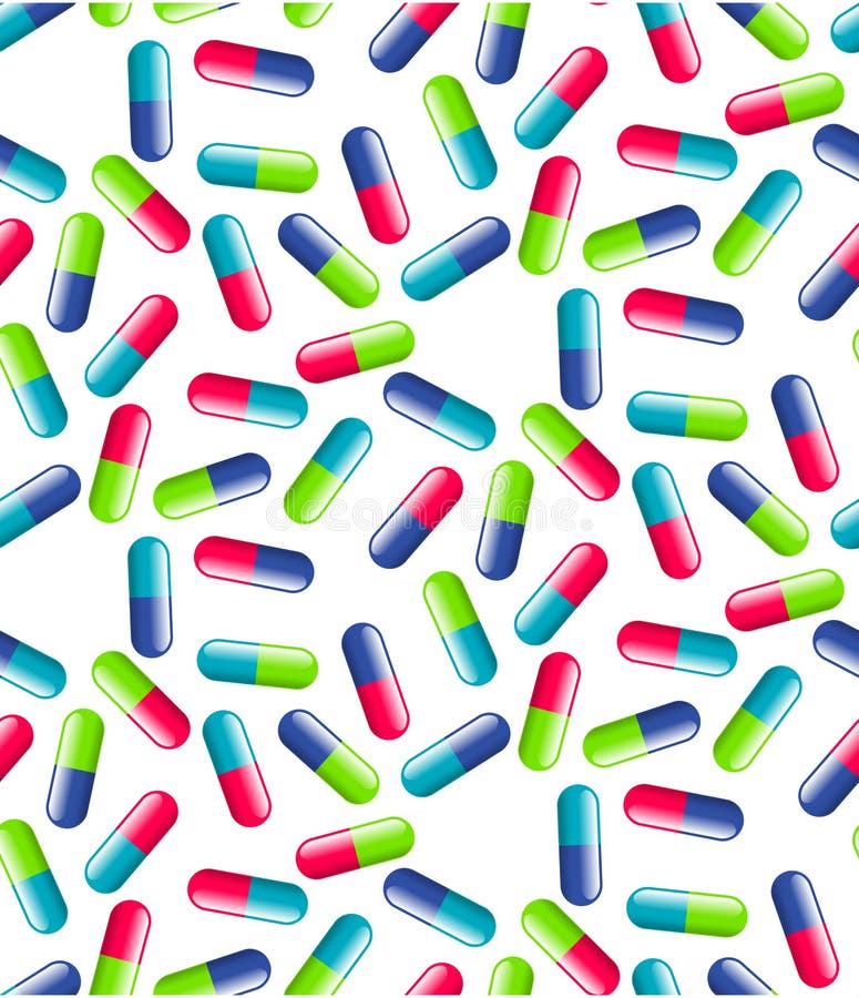 Pills seamless pattern stock vector. Illustration of blue - 27655998