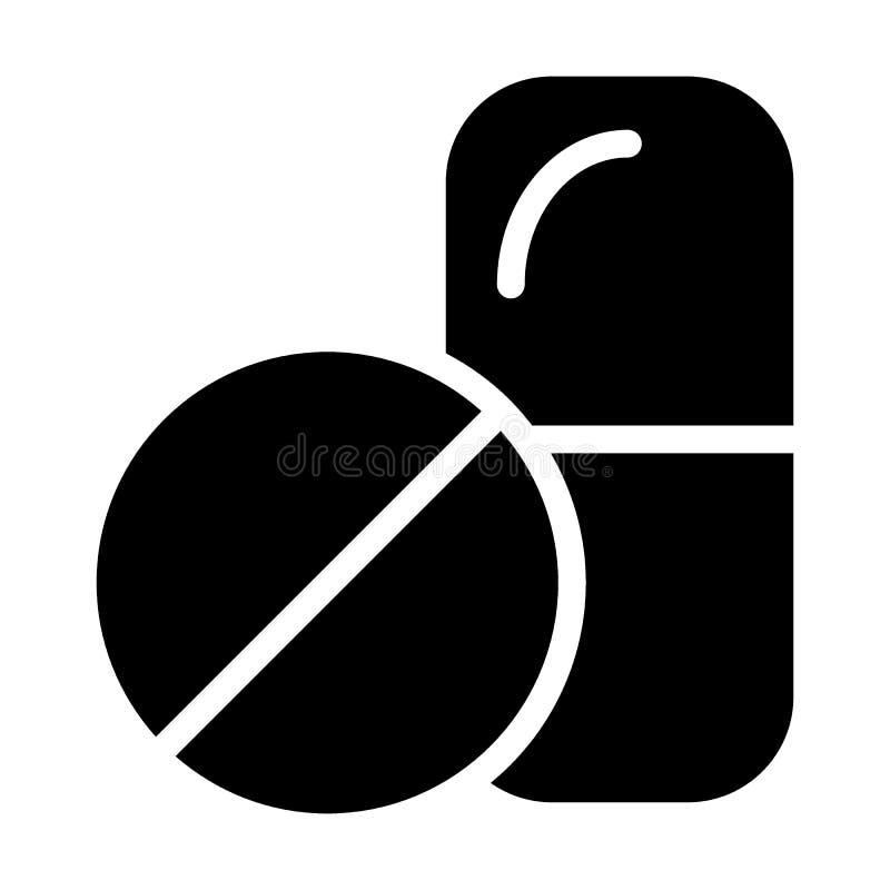 Pills Solid Icon. Capsule Symbol Vector Illustration Isolated on White ...