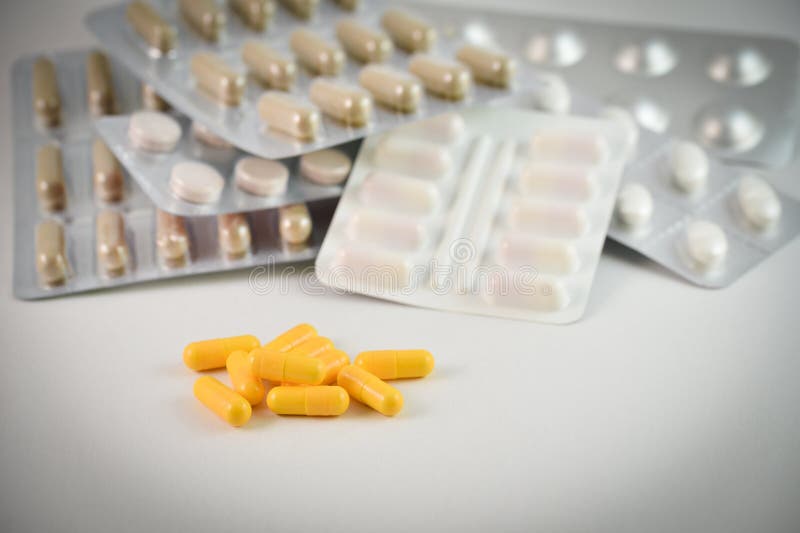 Pills and tablets stock photo. Image of capsules, detail - 65878462
