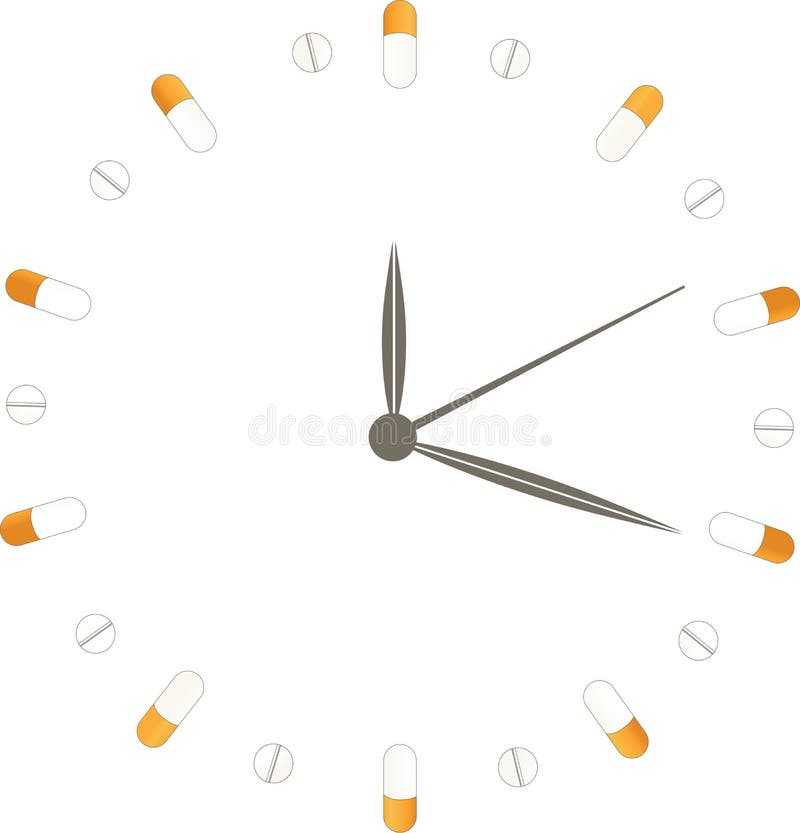 Time for medication stock illustration. Illustration of pharmaceuticals ...