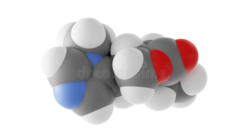 Pilocarpine Molecule 3d Rendering, Flat Molecular Structure with ...