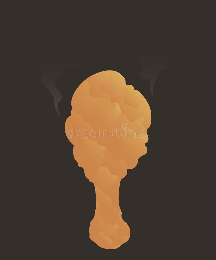 Pilon de poulet frit illustration de vecteur. Illustration of apéritif ...